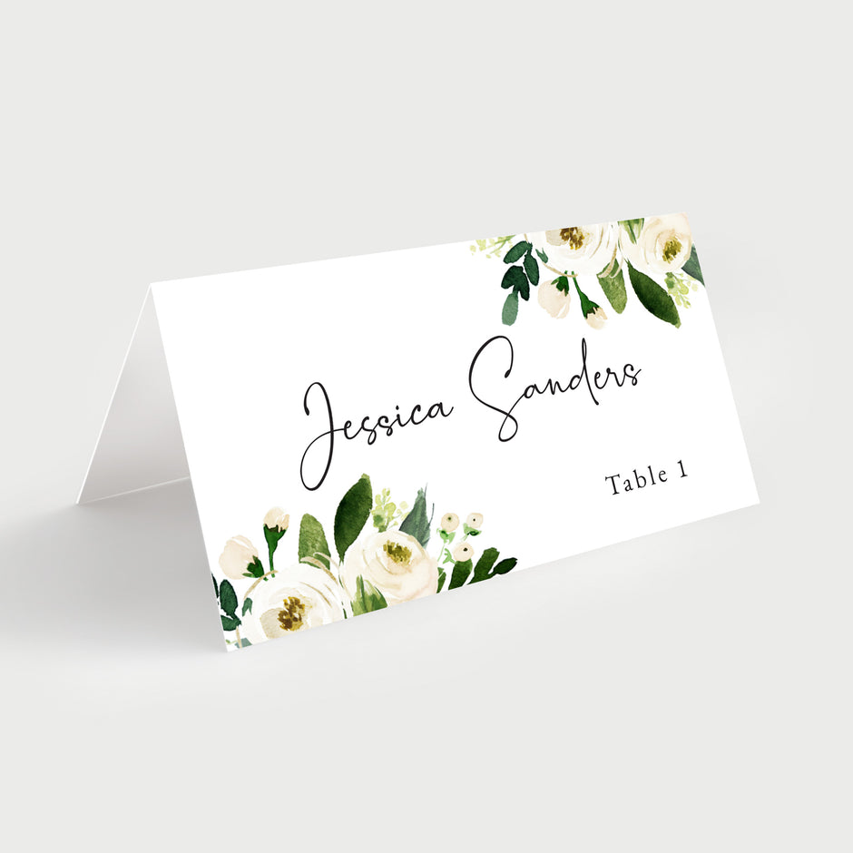 Wedding Place Cards – White & Kraft